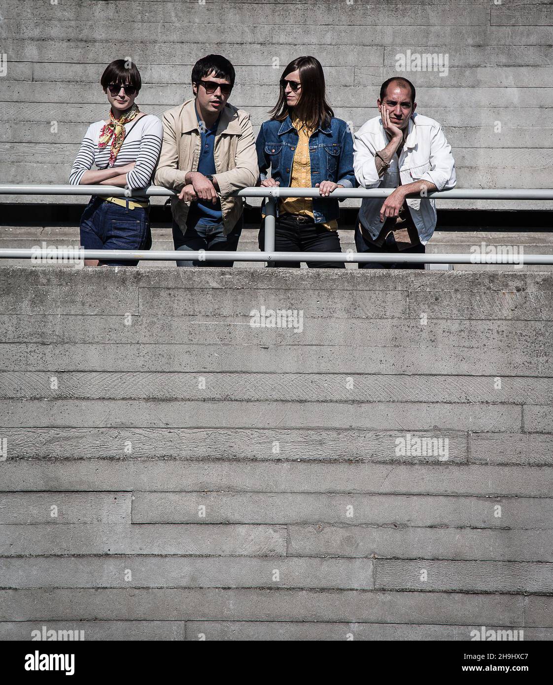 Indie group Beat Mark posing for portraits at the South Bank Centre ...