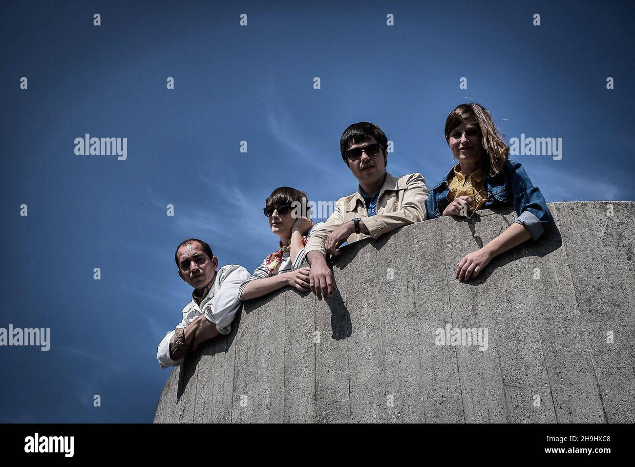 Indie group Beat Mark posing for portraits at the South Bank Centre ...