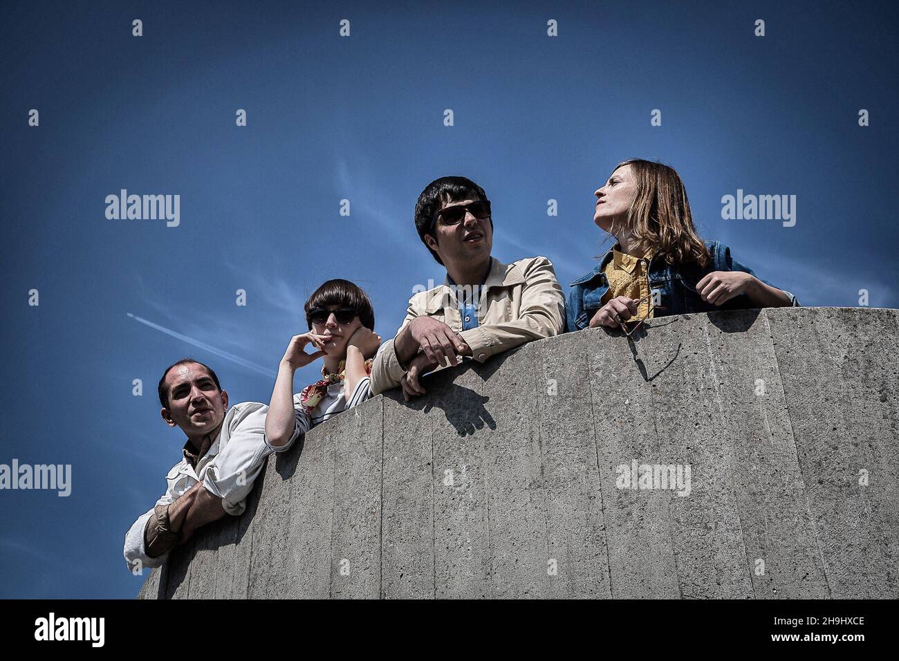Indie group Beat Mark posing for portraits at the South Bank Centre ...