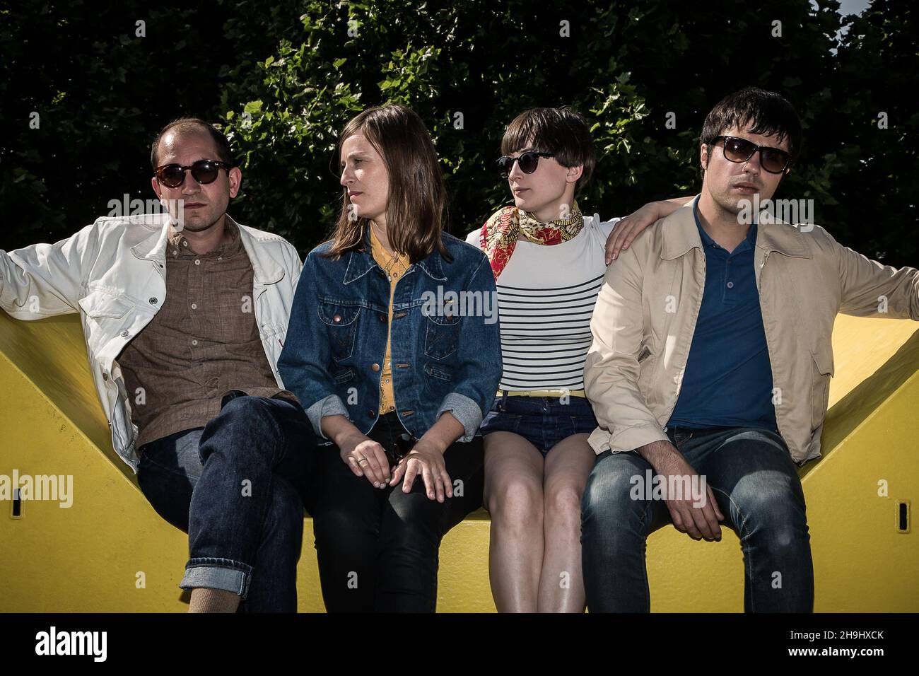 Indie group Beat Mark posing for portraits at the South Bank Centre ...