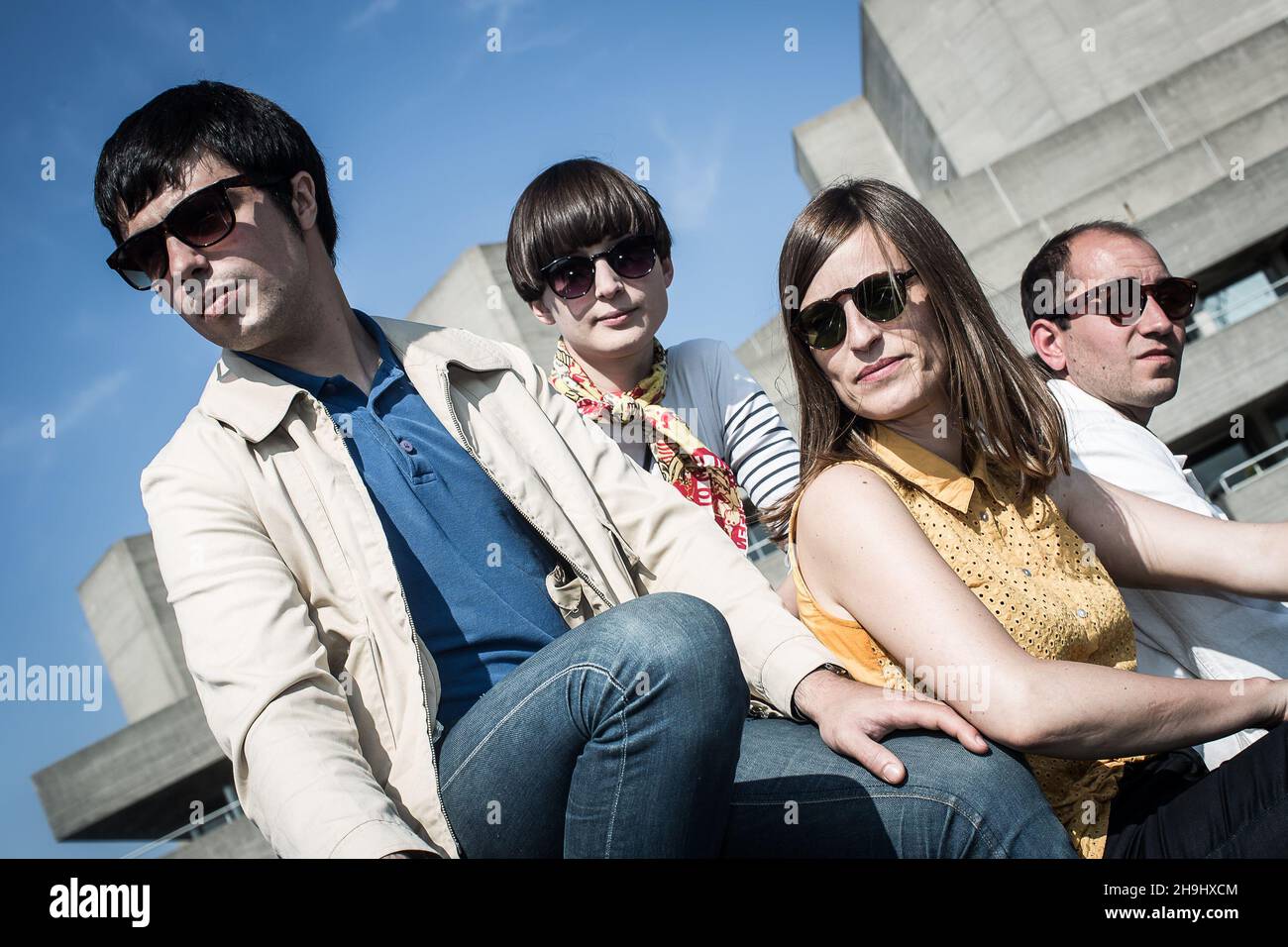 Indie group Beat Mark posing for portraits at the South Bank Centre ...