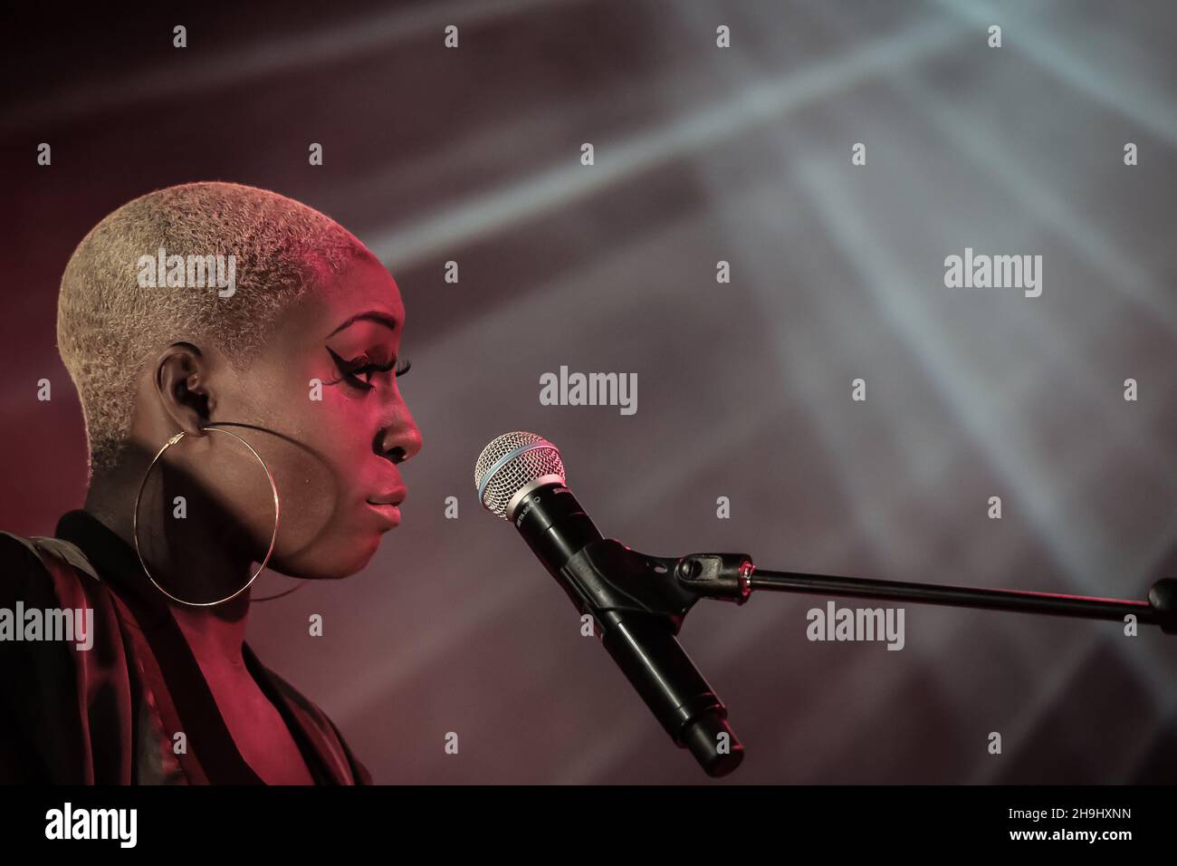 Laura Mvula performing live on stage as part of the Latitude 2013 ...
