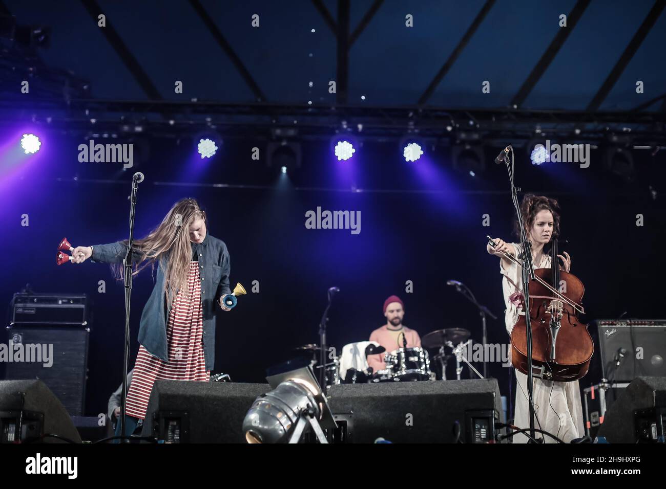 Icelandic band mum performing live on stage as part of the Latitude ...