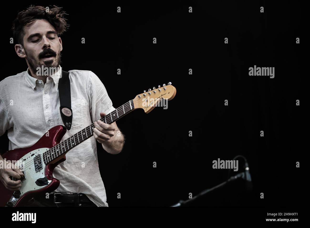 Taylor Rice of Local Natives performing live on stage as part of the ...