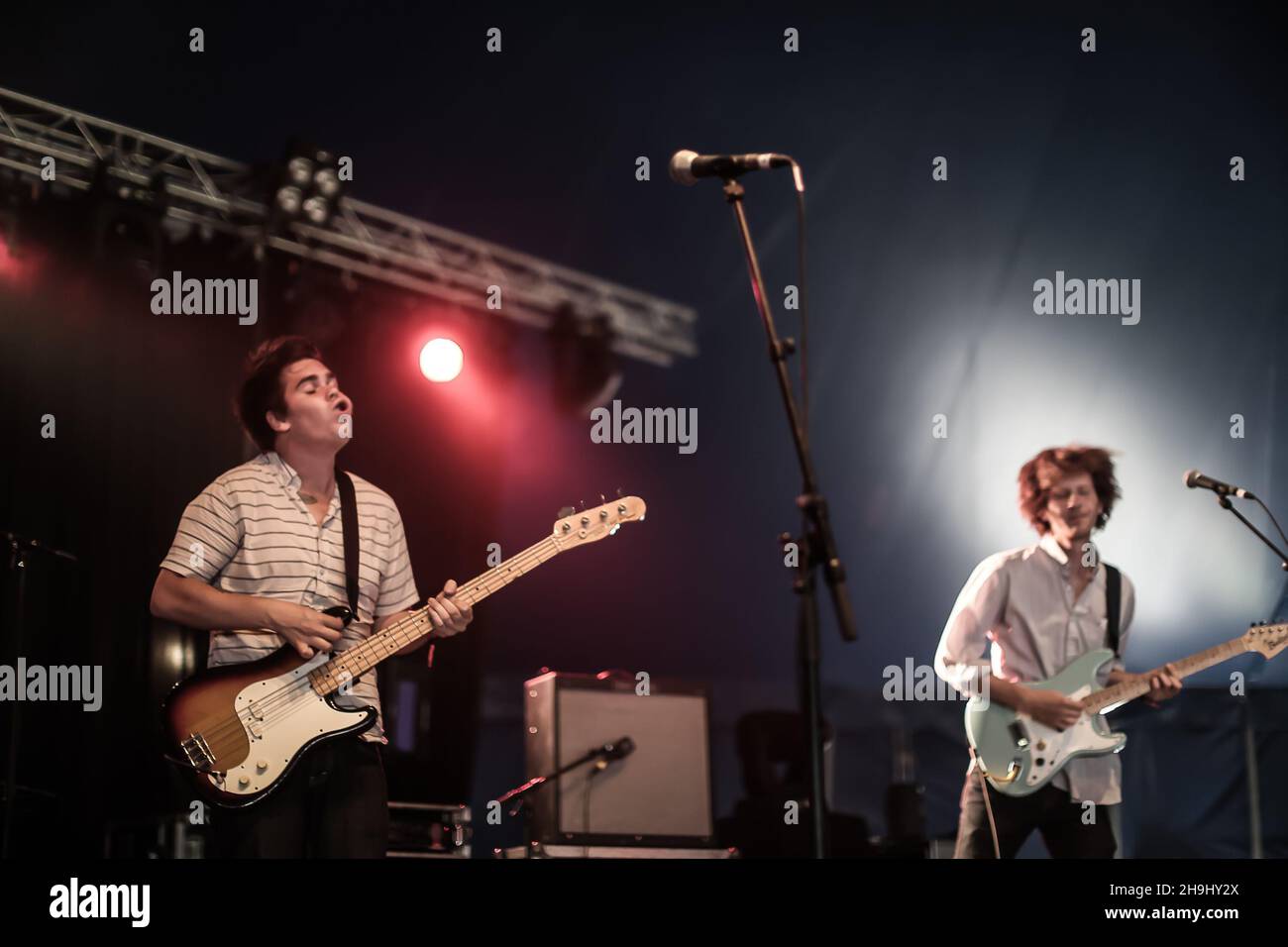Parquet Courts performing live on stage as part of the Greenman 2013 ...