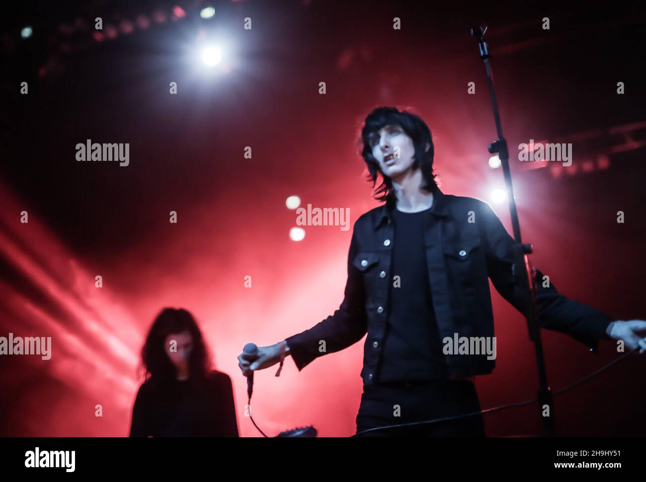 Faris Badwan of The Horrors performing live on stage as part of the ...