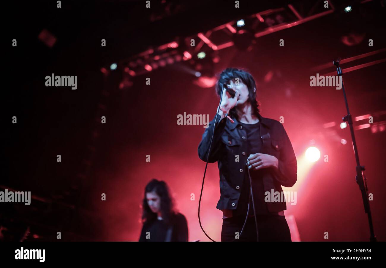 Faris Badwan of The Horrors performing live on stage as part of the ...