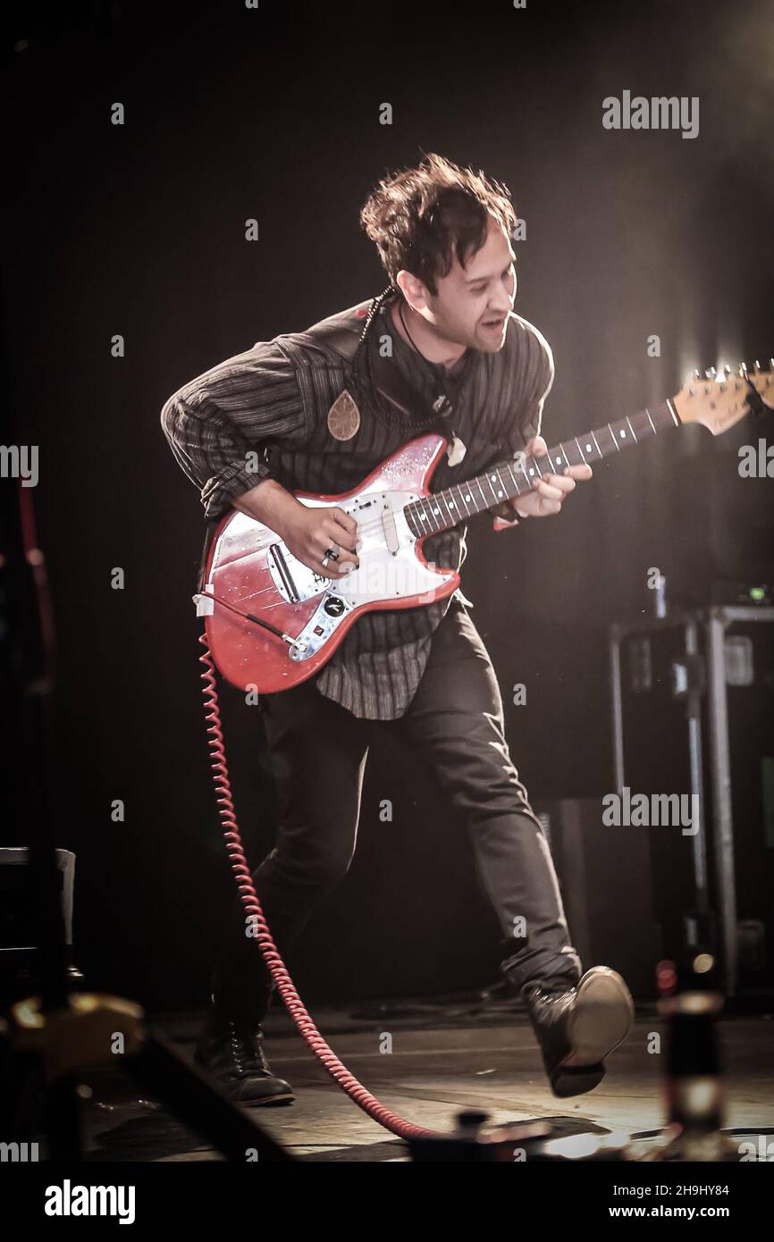 Ruban Nielson of Unknown Mortal Orchestra performing live on stage as ...