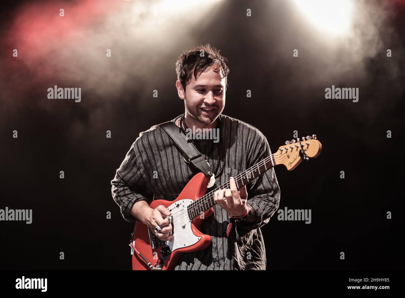 Ruban Nielson of Unknown Mortal Orchestra performing live on stage as ...
