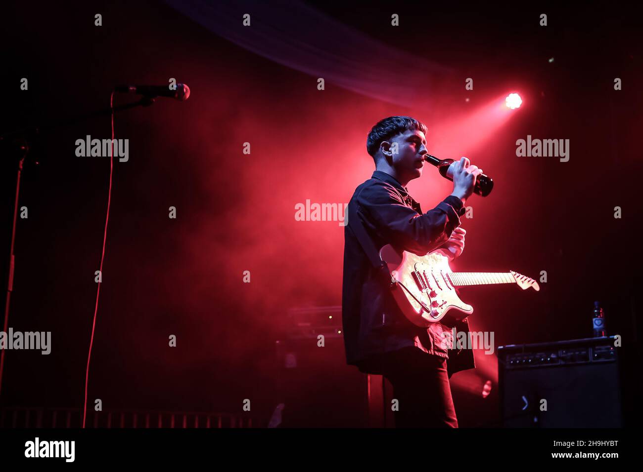 Jamie Lee of Manchester four-piece Money performing live on stage as ...