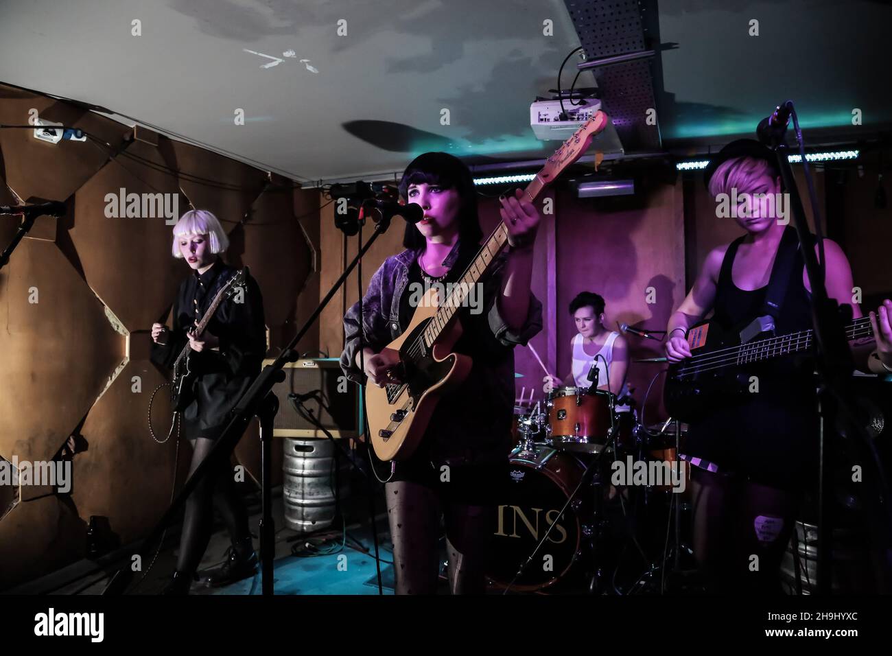 PINS live on stage at Birthdays in Dalston, London Stock Photo - Alamy