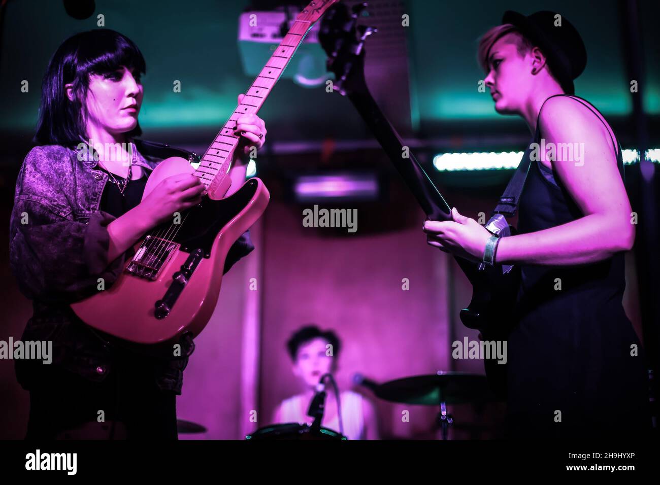 PINS live on stage at Birthdays in Dalston, London Stock Photo - Alamy