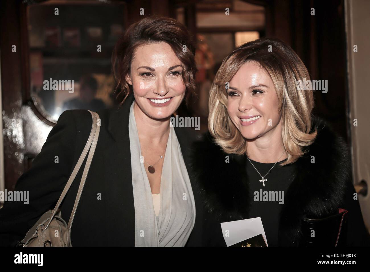 Amanda Holden and Sarah Parish (left) arriving for the opening night of ...