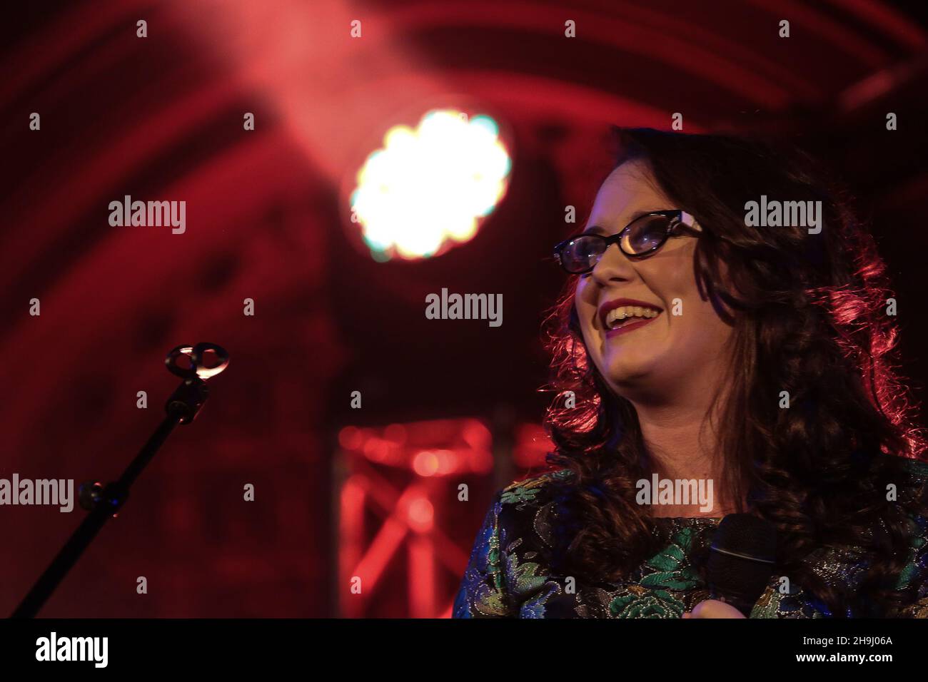 Andrea Begley performing on stage at The Union Chapel in London Stock ...