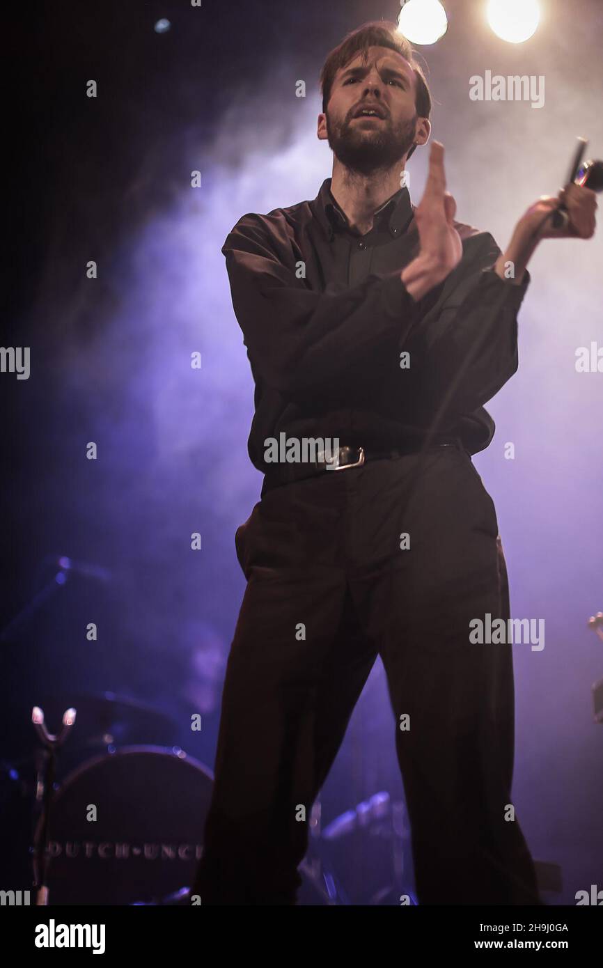 Duncan Wallis of Dutch Uncles performing live on stage at the Islington ...
