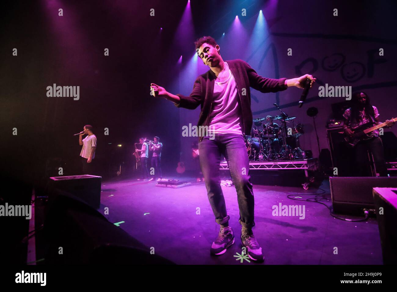 Jordan Stephens of Rizzle Kicks performing live on stage at the ...
