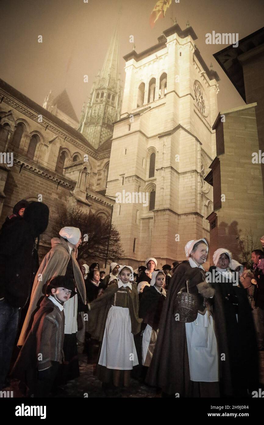 Scenes from the 2013 Escalade procession in Geneva, Switzerland. The ...