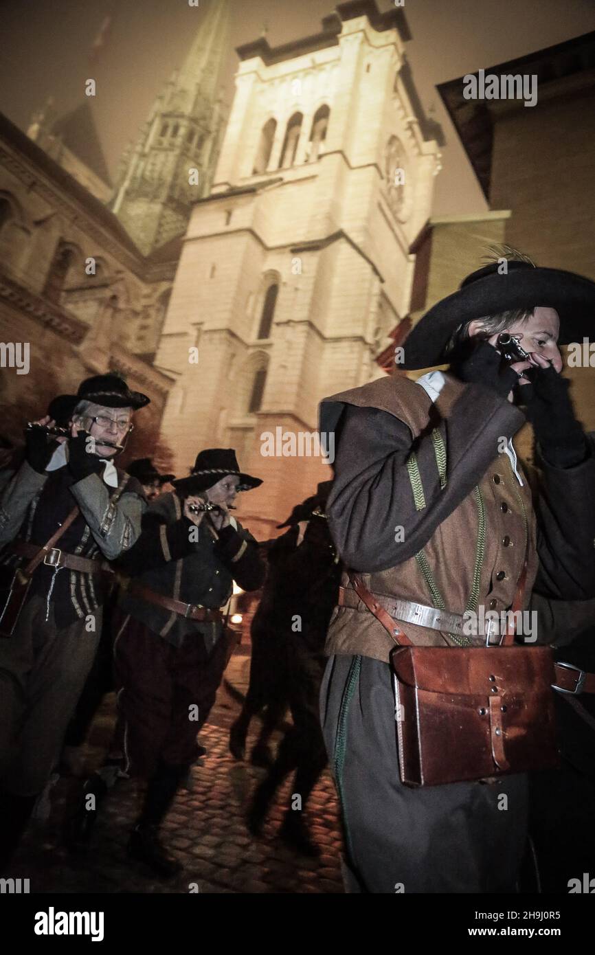 Scenes from the 2013 Escalade procession in Geneva, Switzerland. The ...