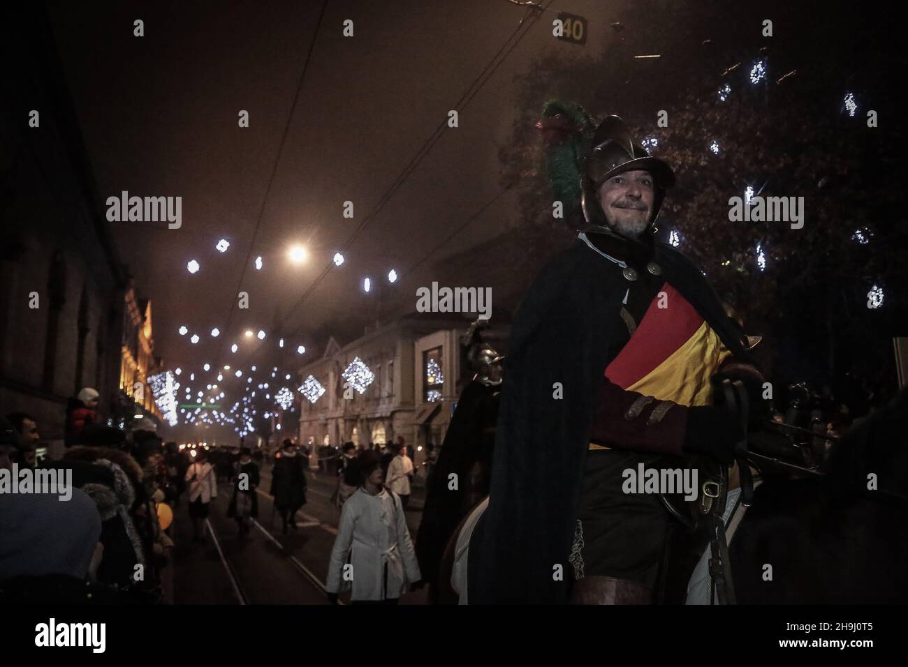 Scenes from the 2013 Escalade procession in Geneva, Switzerland. The ...