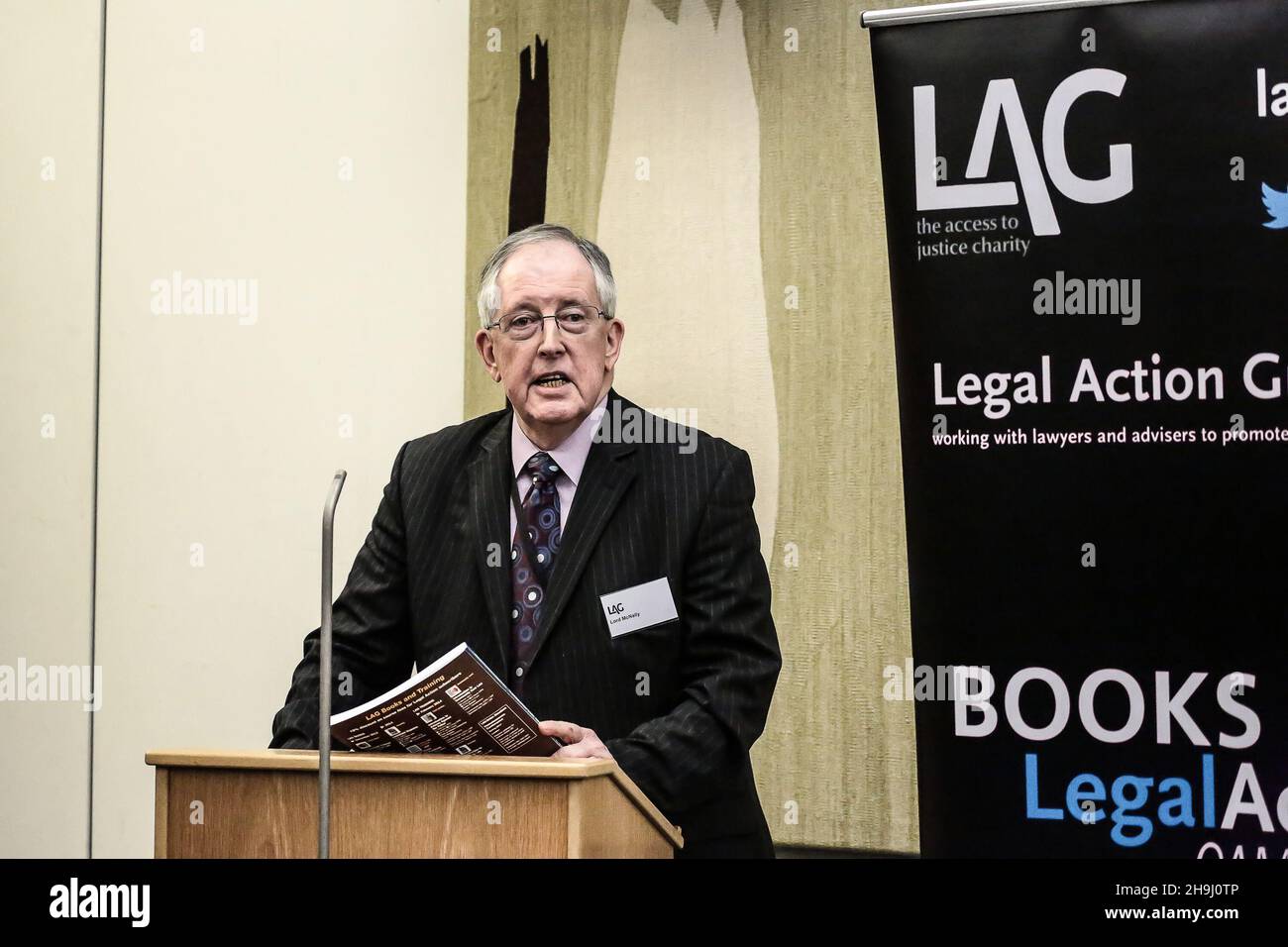 Lord Tom McNally at the reception for the publication of the Low ...