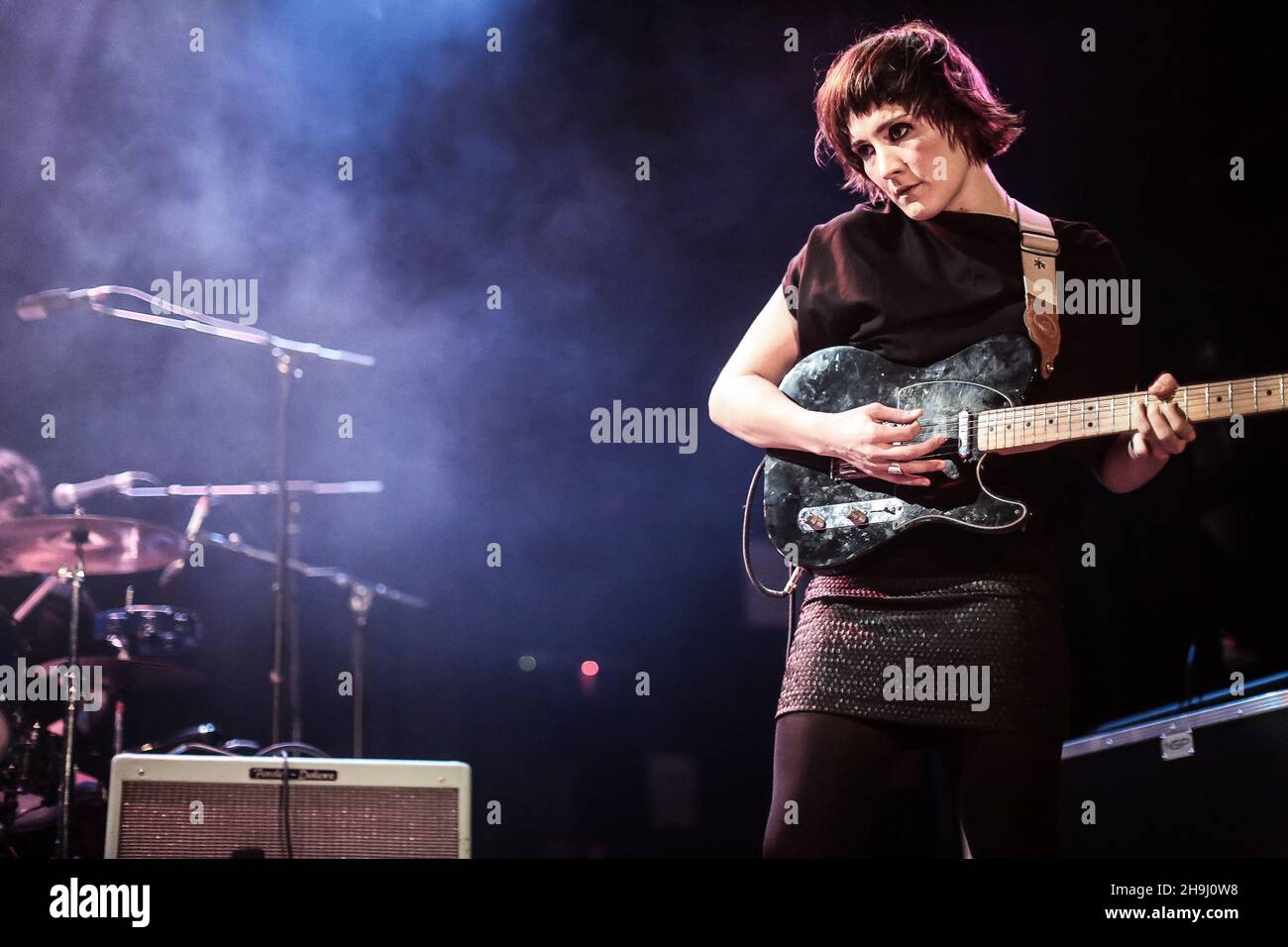 Cate le Bon and her band live on stage at the Islington Assembly Hall ...