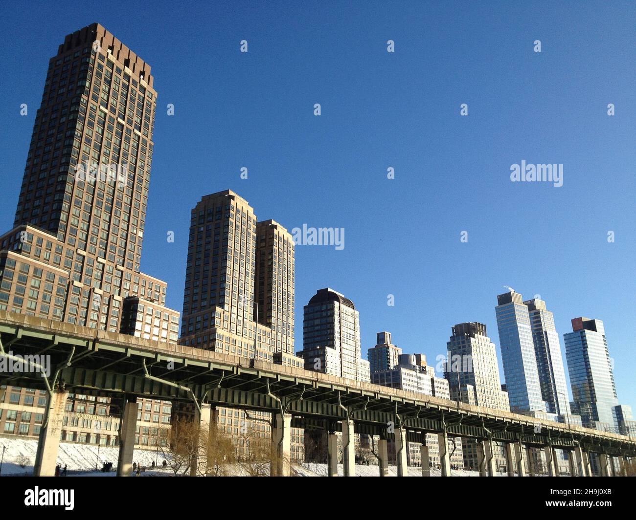 Skyscrapers on the east side of Manhatten in New York (part of a series ...