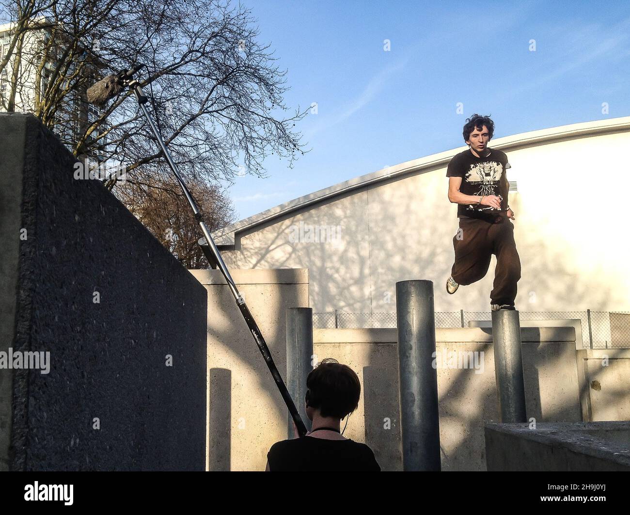 Scenes from a Parkour park in London, part of an initiative organised ...
