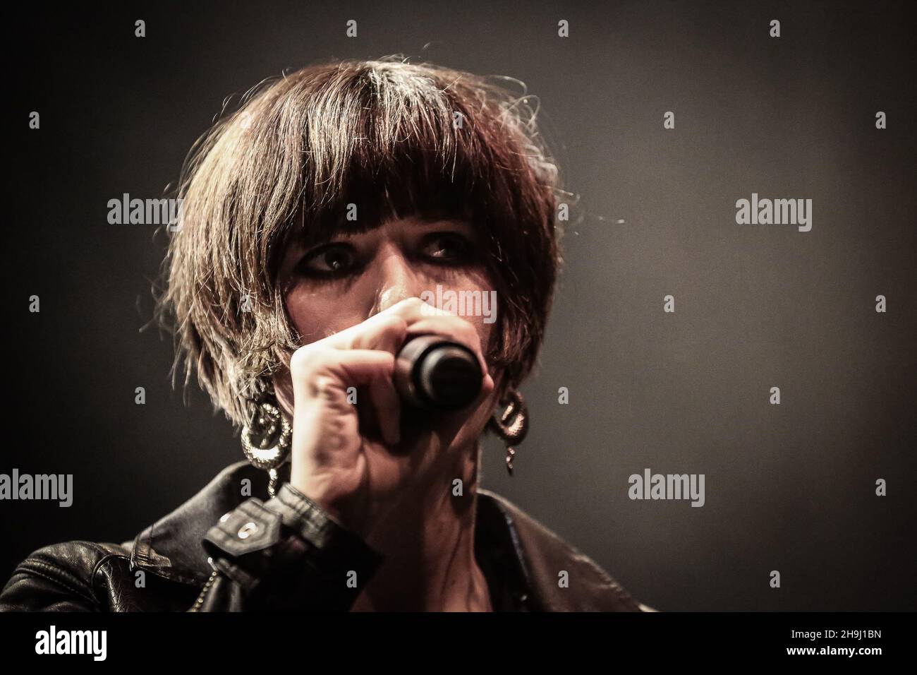 Hayley Mary of The Jezabels performing live on stage at the Shepherds ...