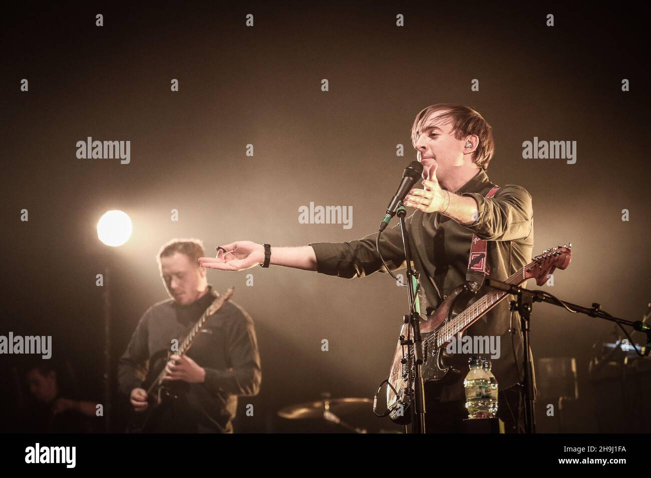 Jack Steadman and Jamie MacColl of Bombay Bicycle Club live on stage at ...