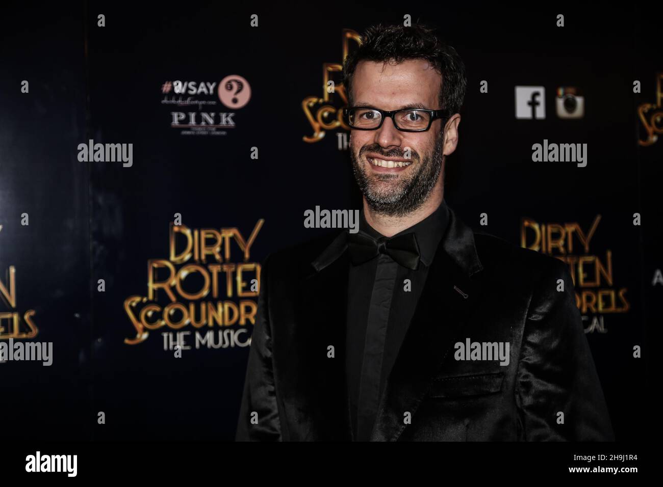 Marcus Brigstock on the red carpet at the opening night of Dirty Rotten ...