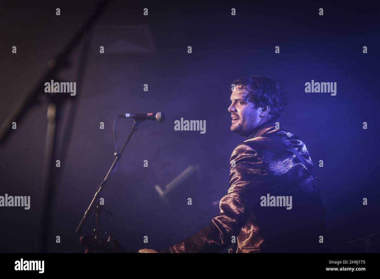Jamie Reynolds of The Klaxons performing live on stage at the Hackney ...