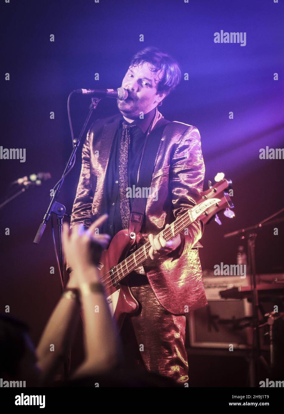 Jamie Reynolds of The Klaxons performing live on stage at the Hackney ...