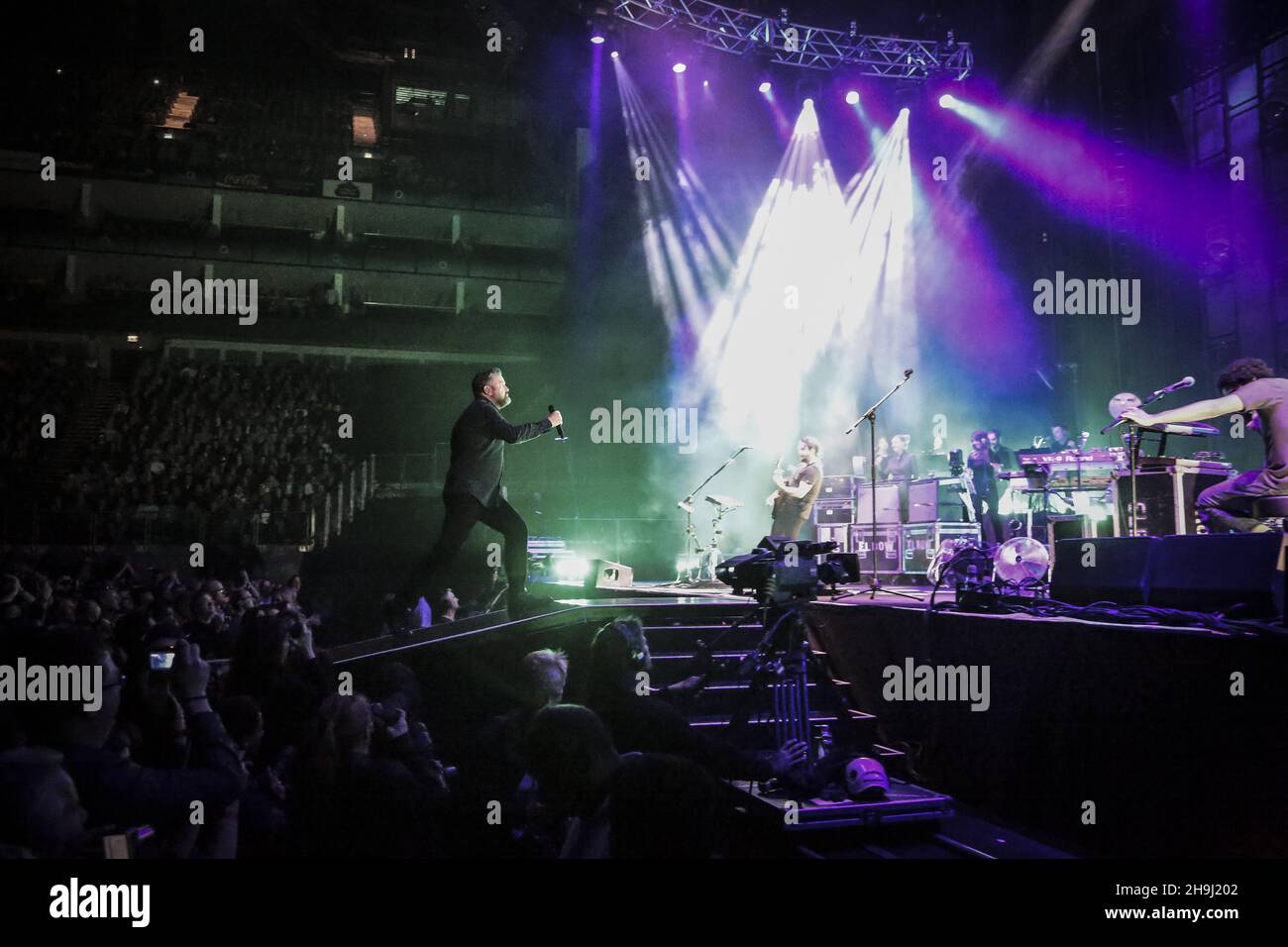 Elbow live on stage at the O2 Arena in London, the last date of their ...