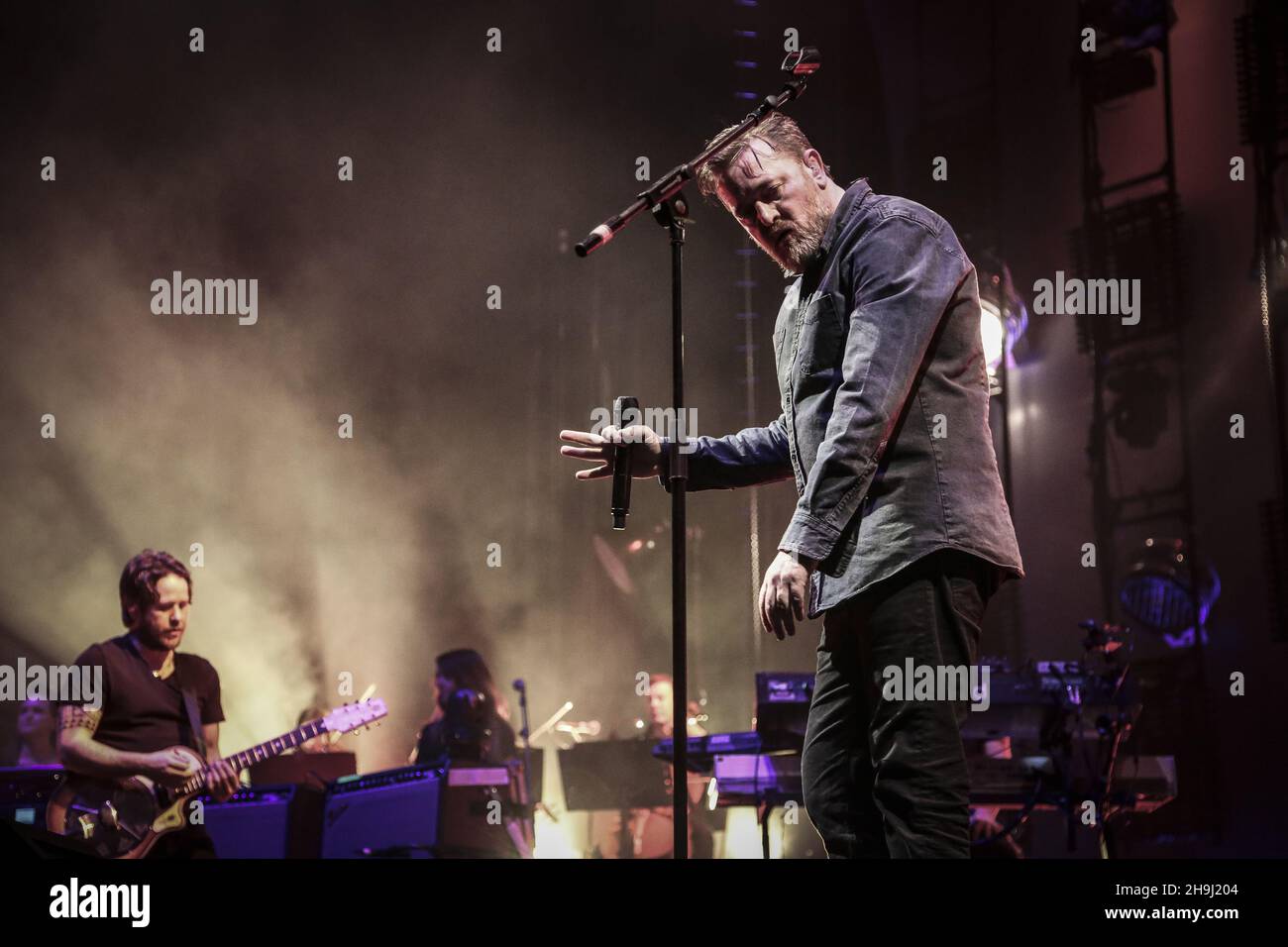 Elbow live on stage at the O2 Arena in London, the last date of their ...