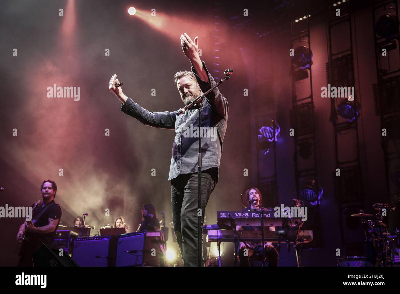 Elbow live on stage at the O2 Arena in London, the last date of their ...