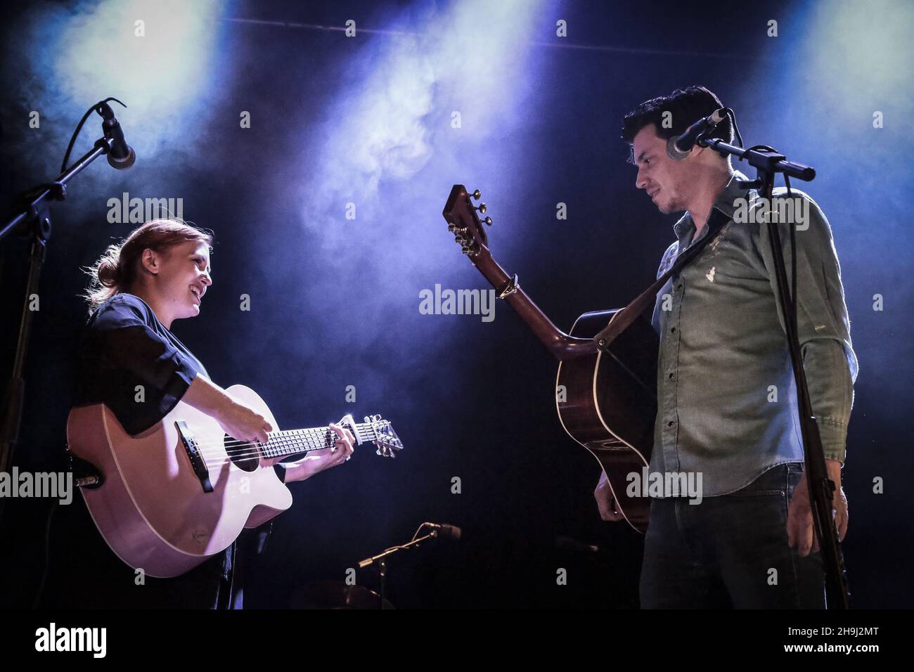 The folk-rock duo The Rails performing live on stage at the Islington ...