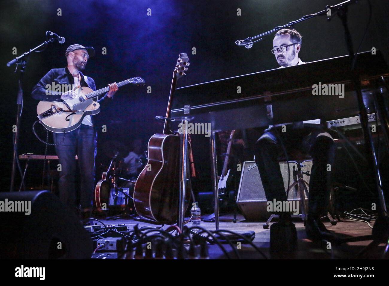 Ben Watt and Bernard Butler performing live on stage at the Islington ...