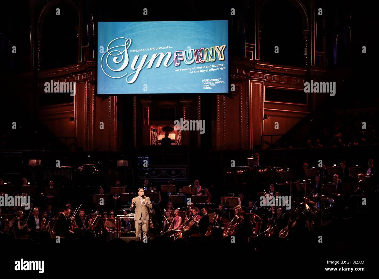 Jason Manford on stage at Parkinson UK Presents: Symfunny at the Royal ...