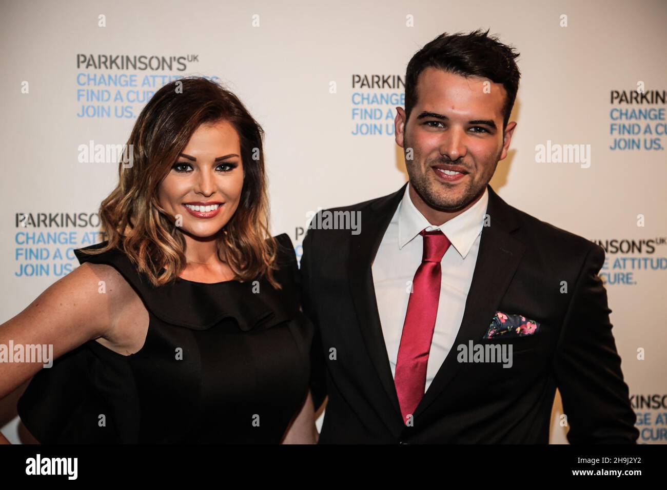 Jessica Wright and Ricky Rayment before going on stage at Parkinson UK ...