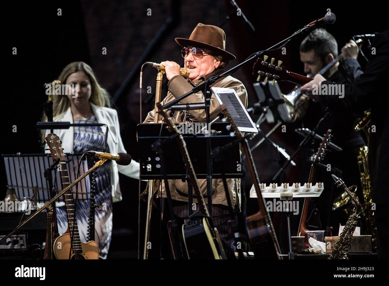 Van Morrison performing live on stage at the Hampton Court Palace ...