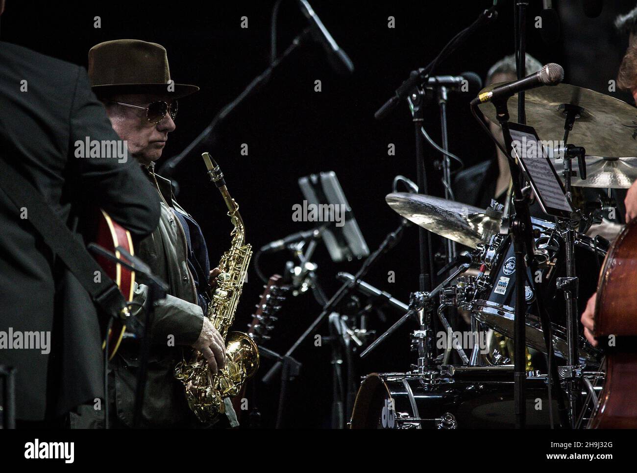 Van Morrison performing live on stage at the Hampton Court Palace ...