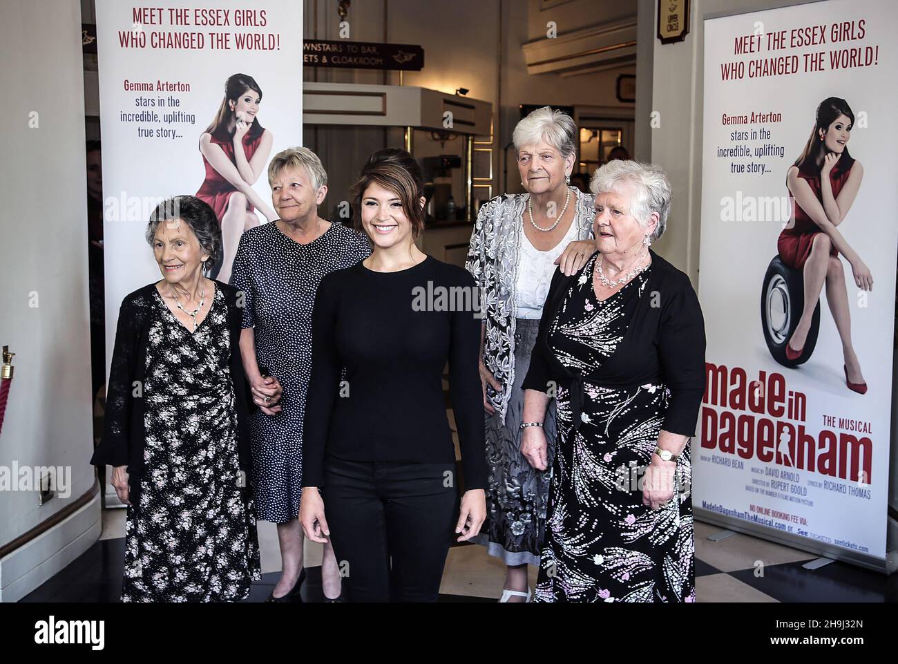 Gemma Arterton and four of the women from the 1968 Dagenham machinists ...