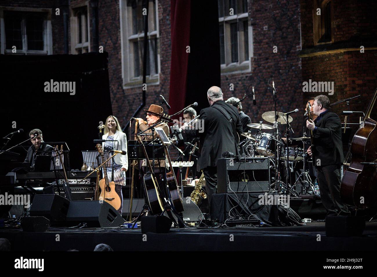 Van Morrison performing live on stage at the Hampton Court Palace ...