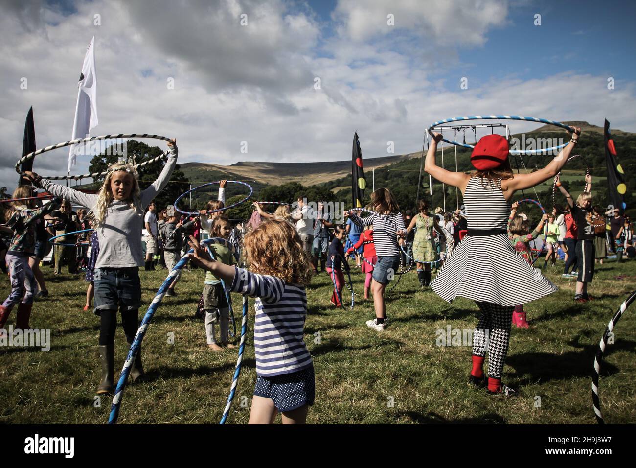 The No Fit Circus at the 2014 Green Man festival in Glanusk Park, South ...