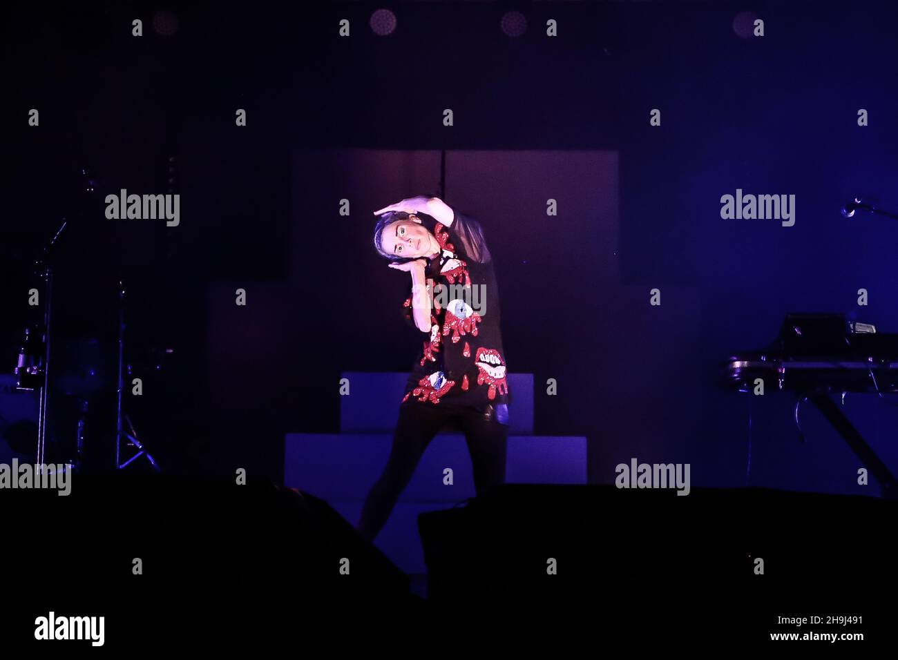 St Vincent performing at the 2014 End of the Road festival at Larmer ...