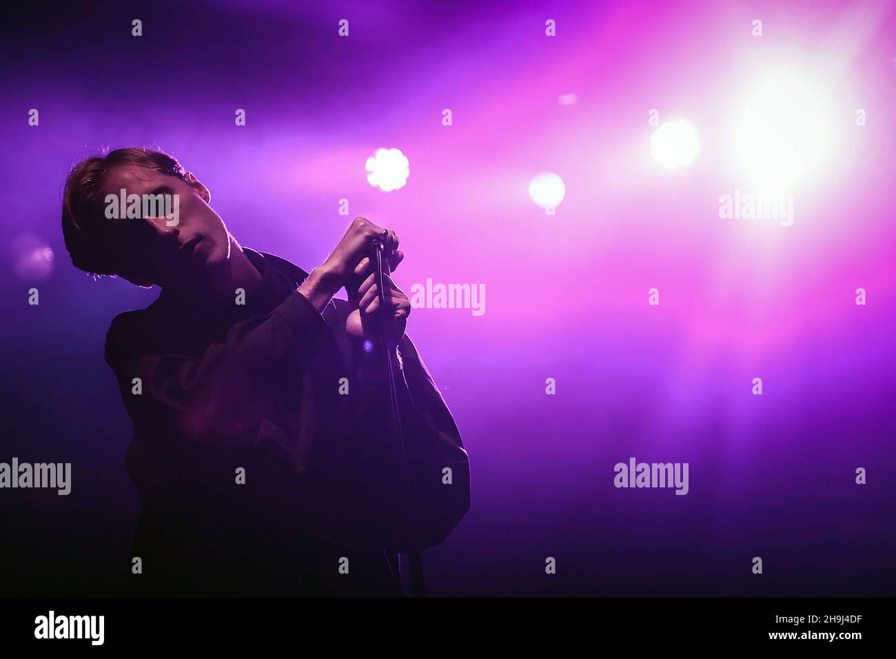 Mark Goldsworthy of Eagulls performing at the 2014 End of the Road ...
