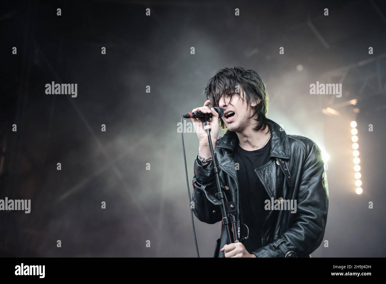 Faris Badwan of The Horrors performing at the 2014 End of the Road ...
