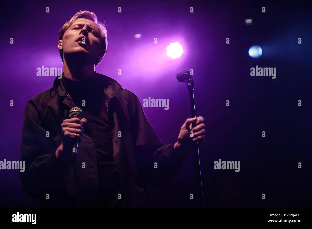 Mark Goldsworthy of Eagulls performing at the 2014 End of the Road ...