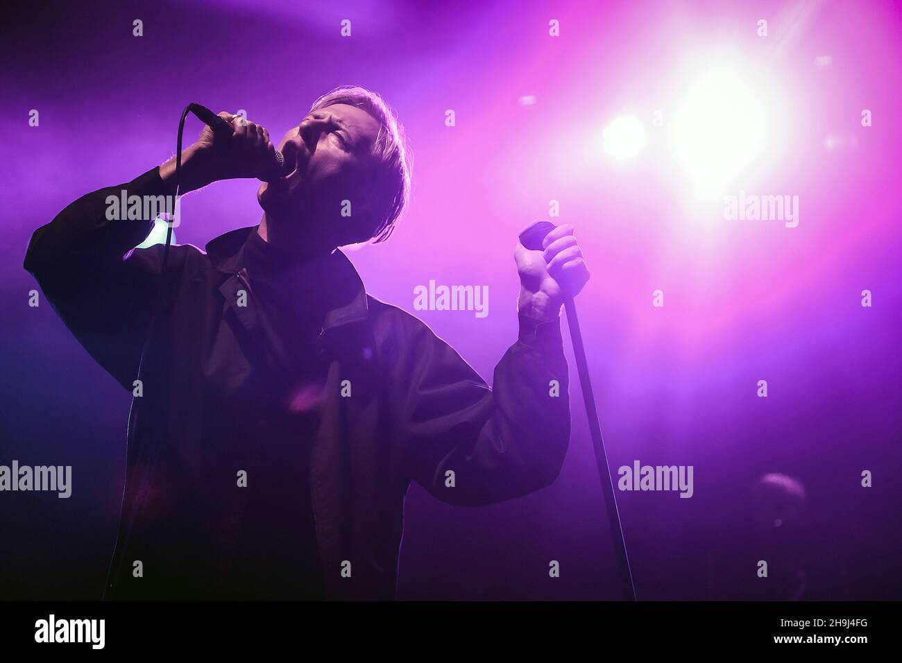 Mark Goldsworthy of Eagulls performing at the 2014 End of the Road ...