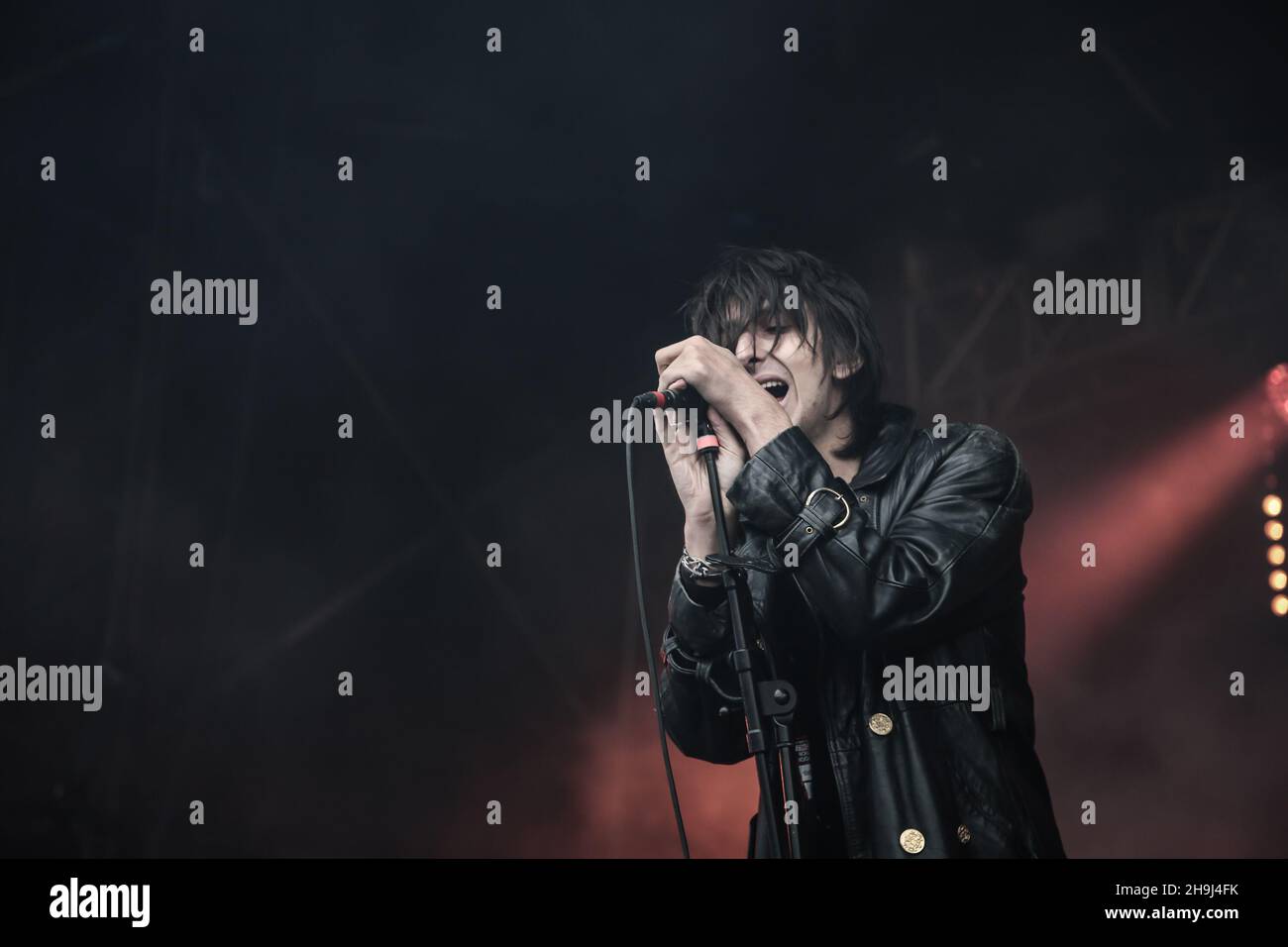 Faris Badwan of The Horrors performing at the 2014 End of the Road ...